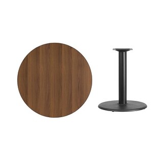 Offex 36'' Round Walnut Laminate Table Top with 24'' Round Table Height ...